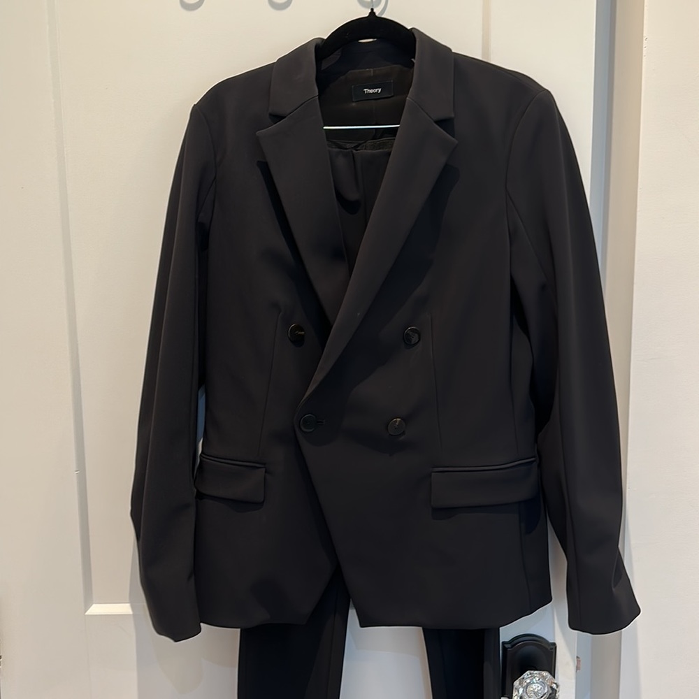 Microfiber Theory Double-Breasted Suit. Machine Washa… - Gem